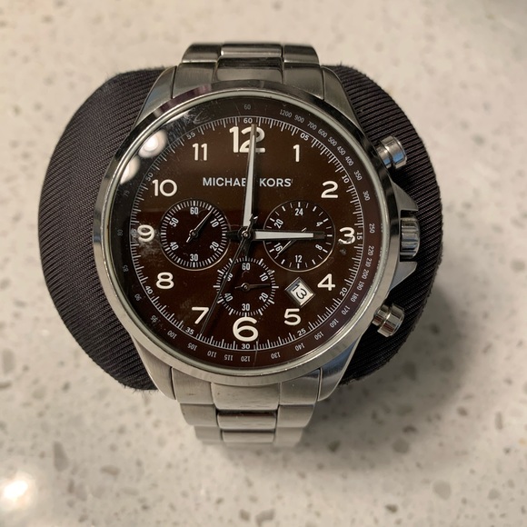 Michael Kors | Accessories | Michael Kors Mk816 Silver Tone With Brown ...